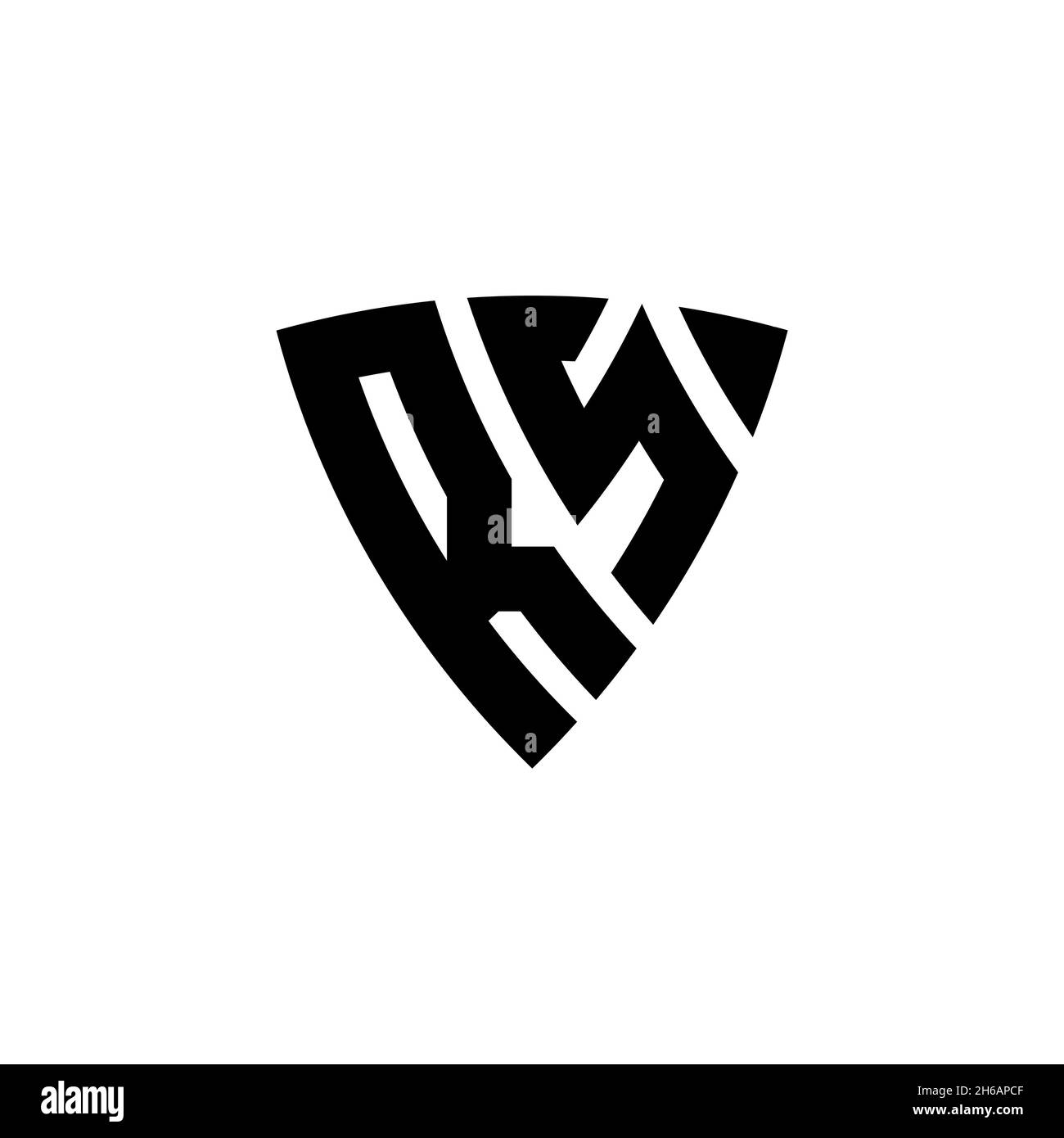 RS Monogram logo letter with triangle shield shape style design ...