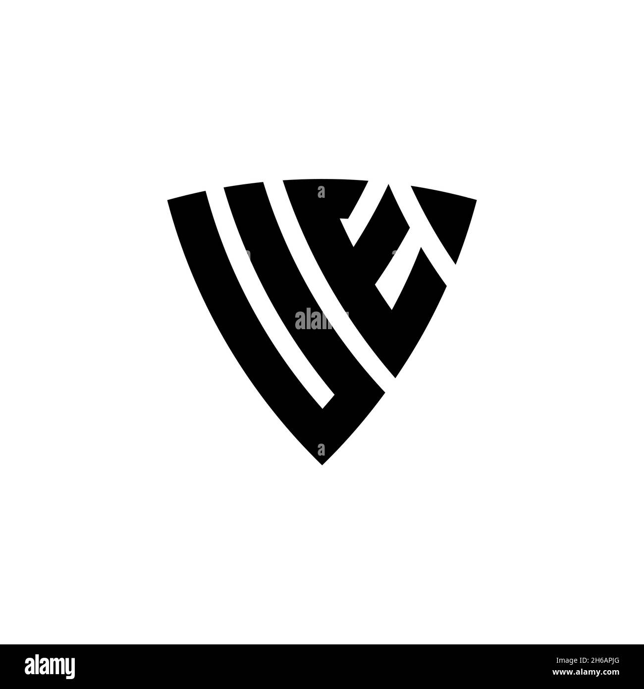 UE Monogram logo letter with triangle shield shape style design ...