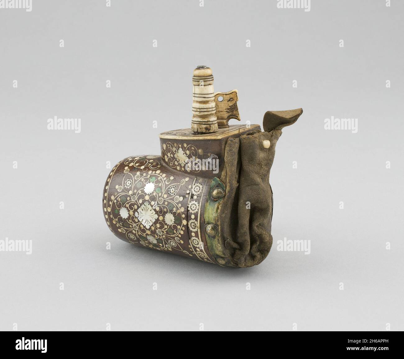 Powder Flask with Bullet Pouch, Central Europe, mid-17th century Stock ...