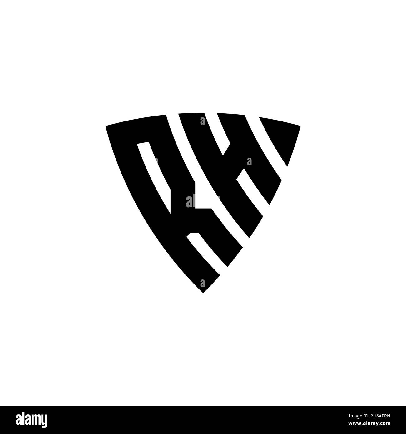 RH Monogram logo letter with triangle shield shape style design ...