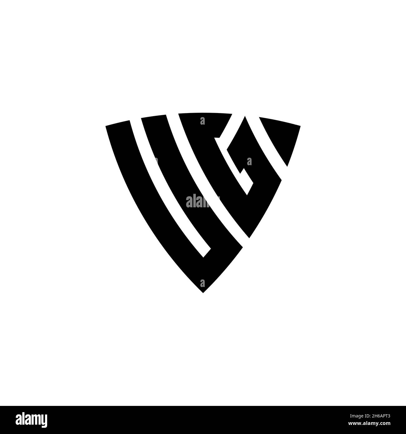 UG Monogram logo letter with triangle shield shape style design ...