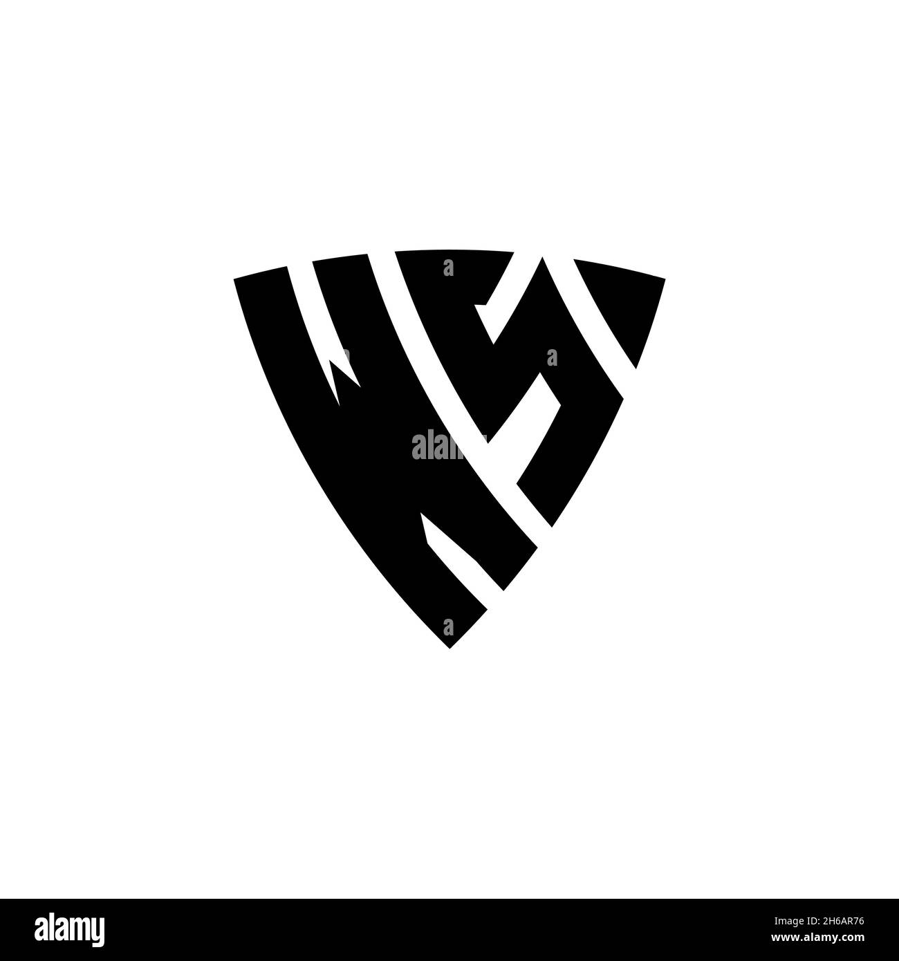 WS Monogram logo letter with triangle shield shape style design isolated on white background ...