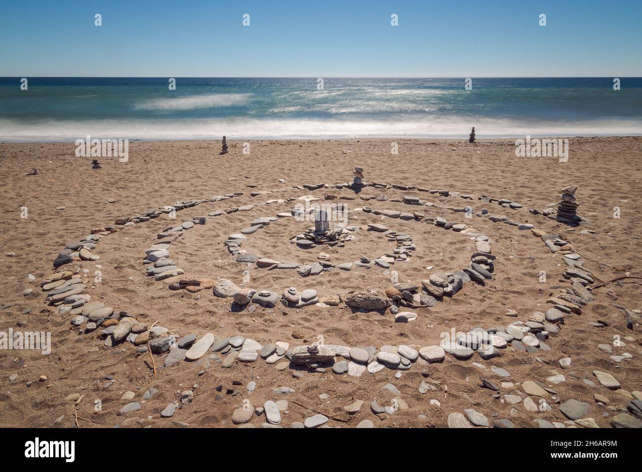 A beautiful shot of the beach in Almeria, Spain during the day Stock ...