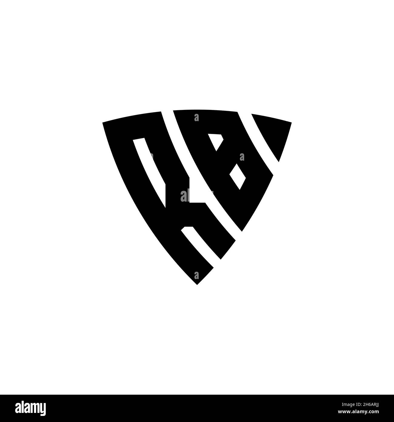 RB Monogram logo letter with triangle shield shape style design ...