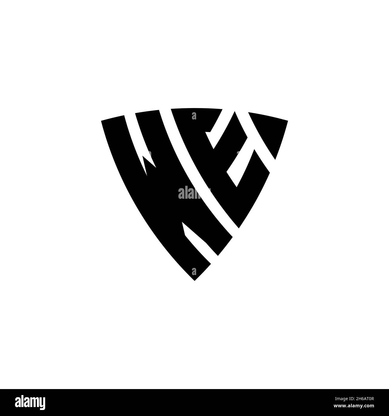 WE Monogram logo letter with triangle shield shape style design ...