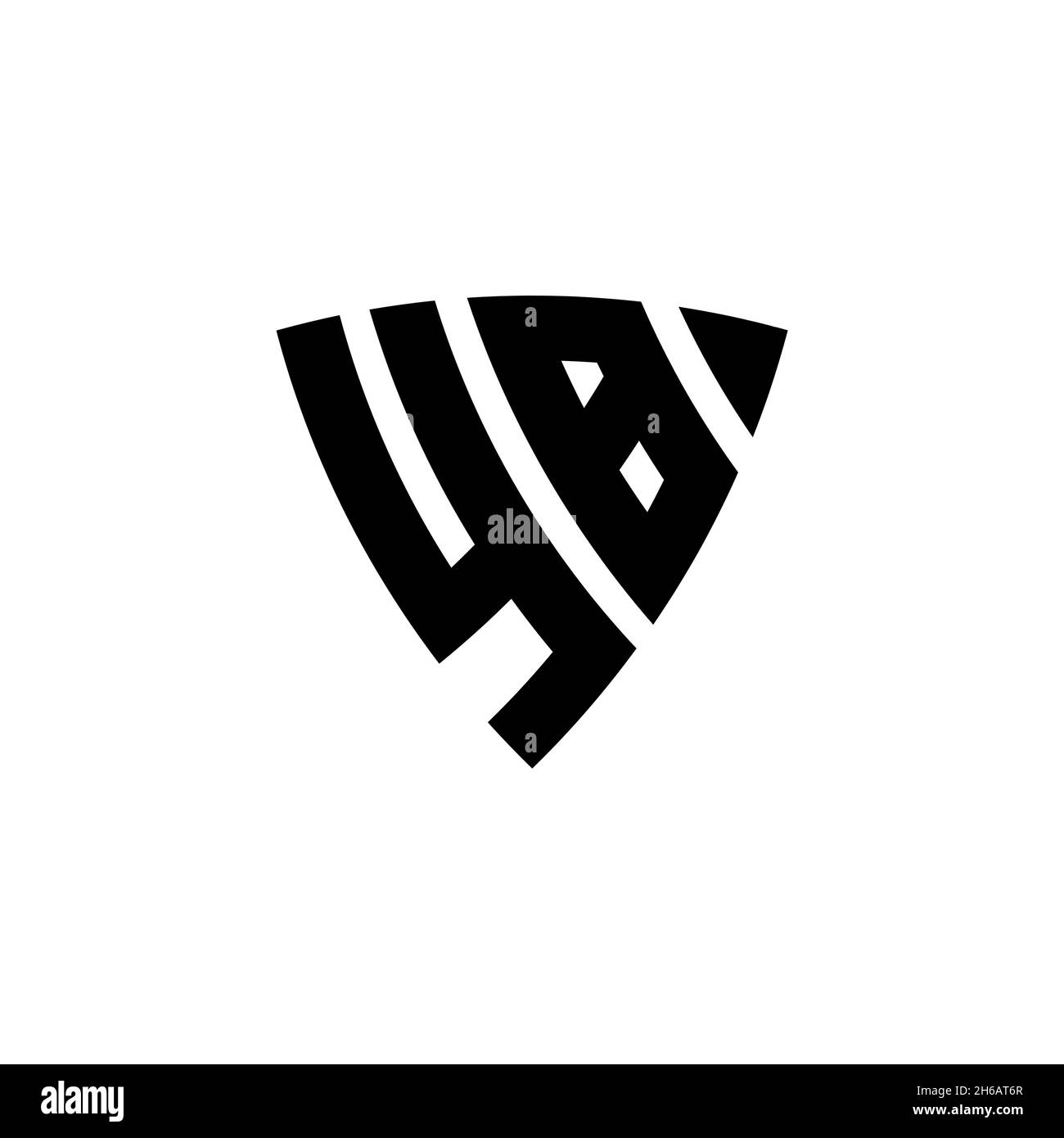 YB Monogram logo letter with triangle shield shape style design ...