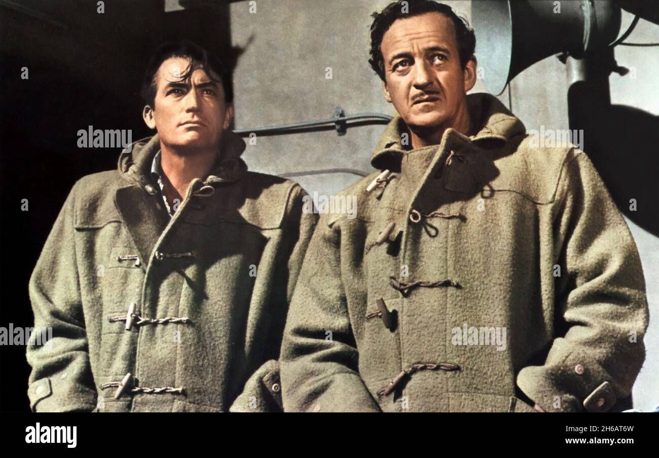 THE GUNS OF NAVARONE 1961 Columbia Pictures film with Gregory Peck at left as Captain Keith ...