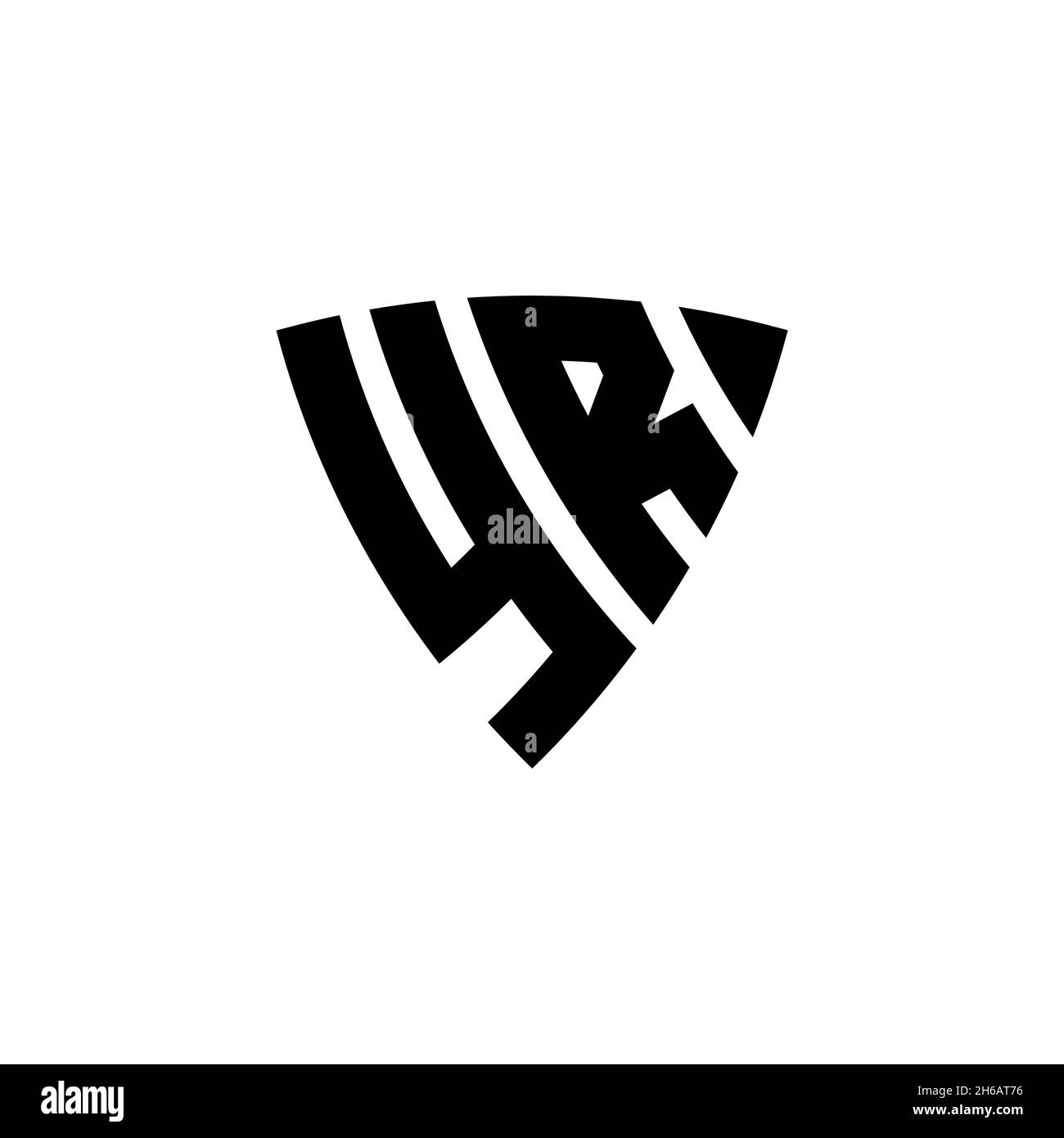 YR Monogram logo letter with triangle shield shape style design ...