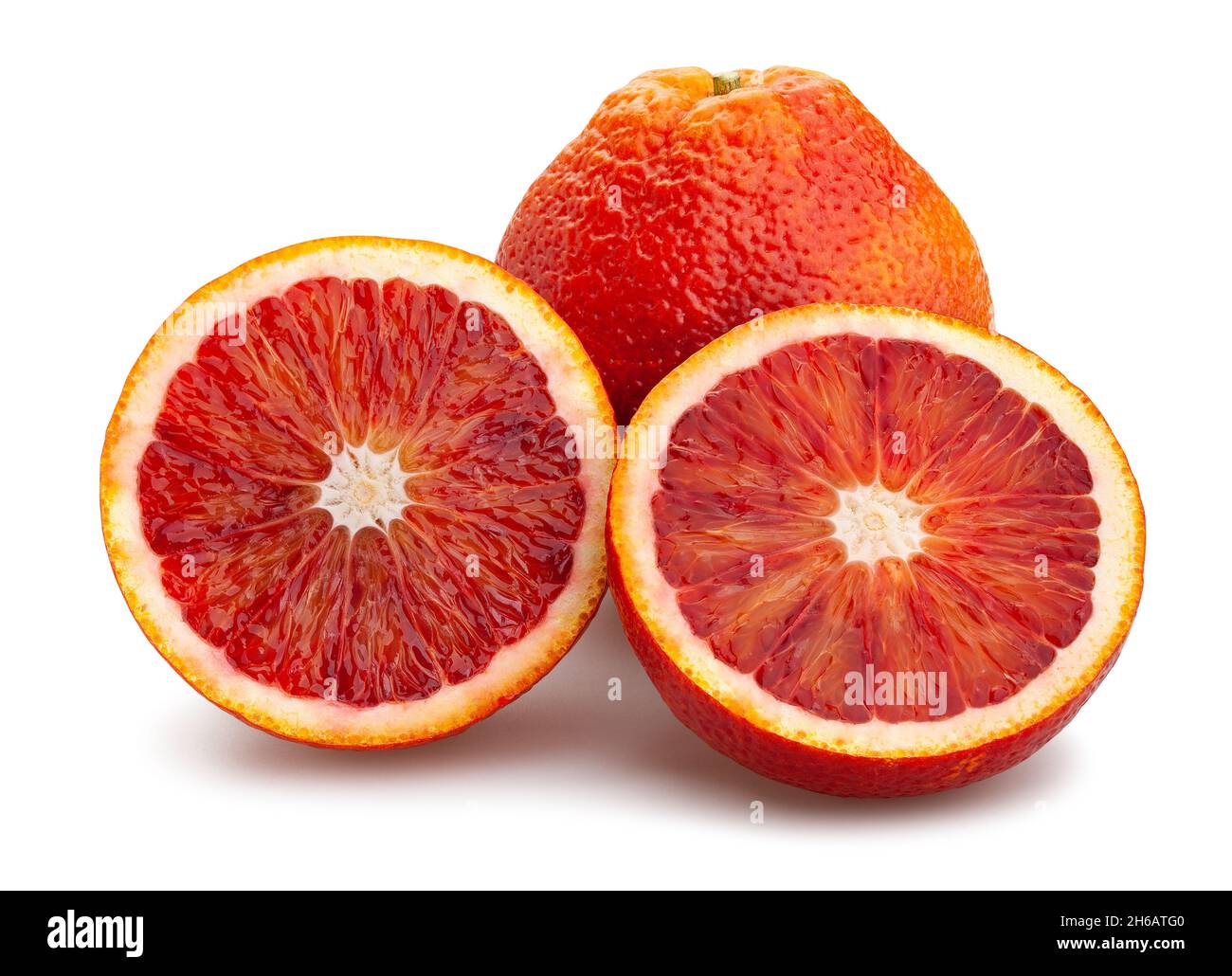 sliced blood orange path isolated on white Stock Photo - Alamy