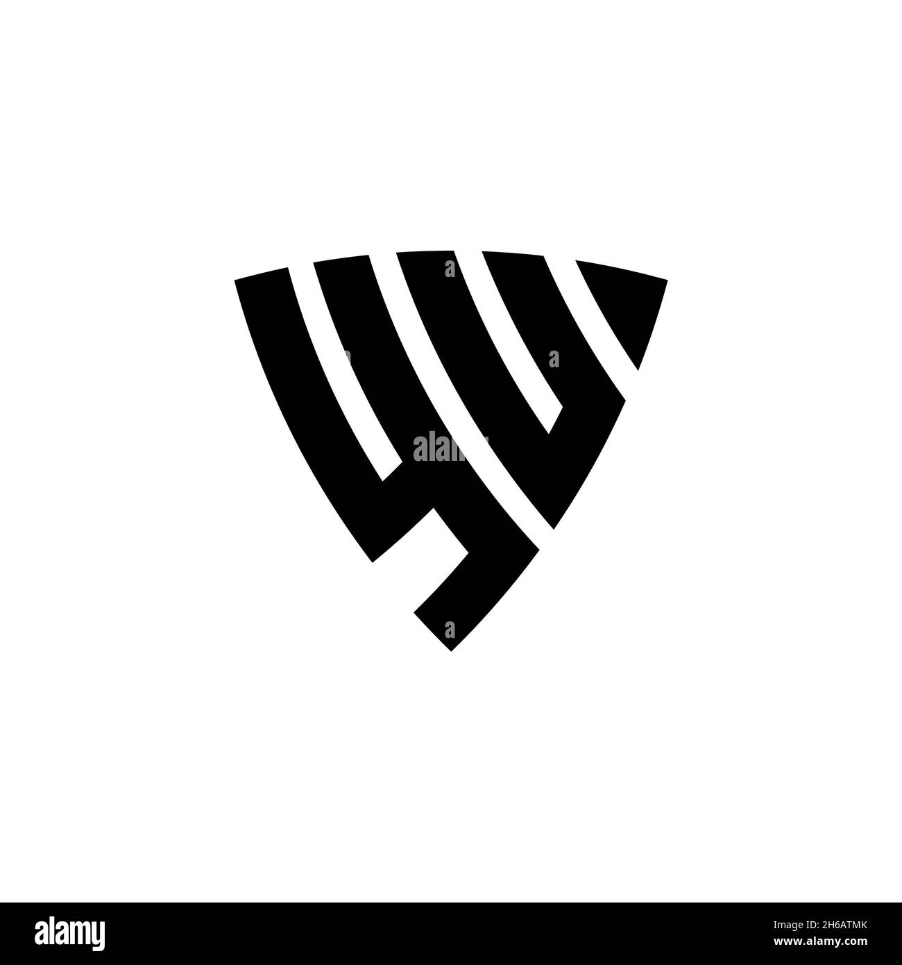 YU Monogram logo letter with triangle shield shape style design ...