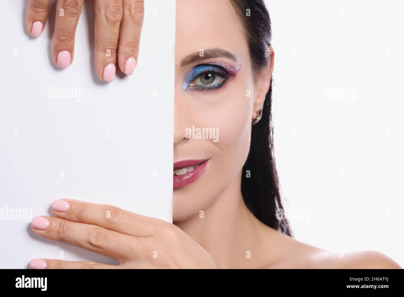 Face half blank hi-res stock photography and images - Alamy