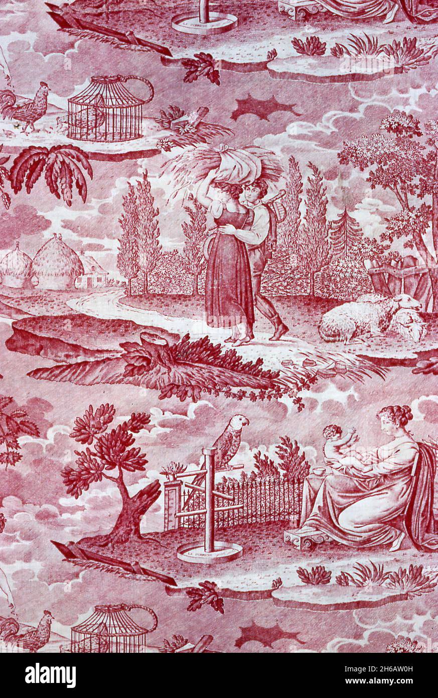 Le Kakatoes (The Cockatoo) (Furnishing Fabric), Rouen, c. 1815/20 ...