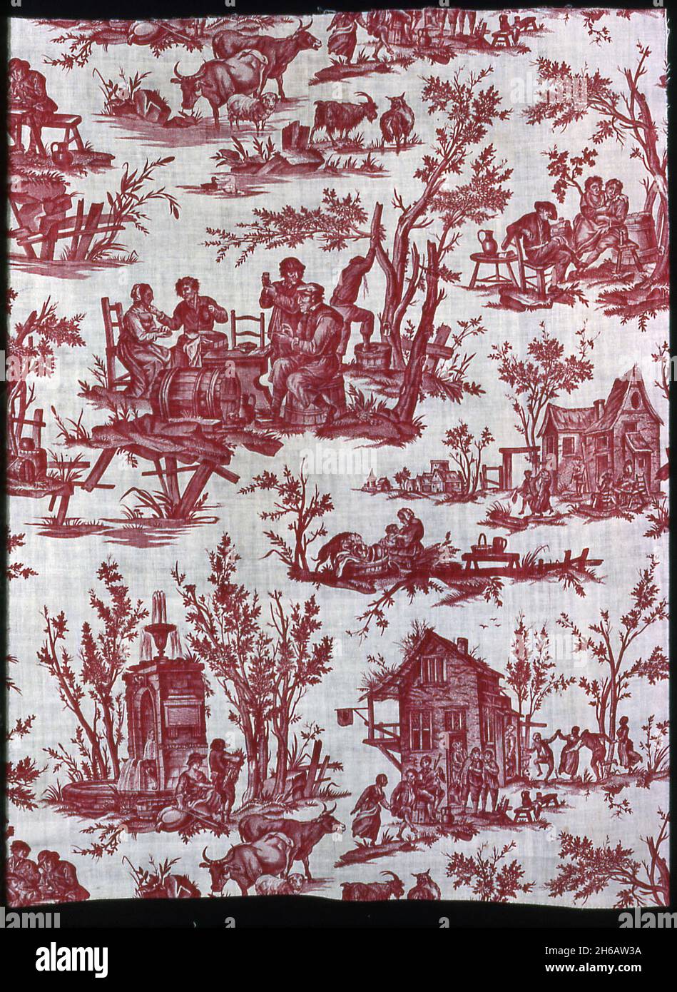 Scènes Flamandes (Furnishing Fabric), France, 1775. Flemish scenes ...