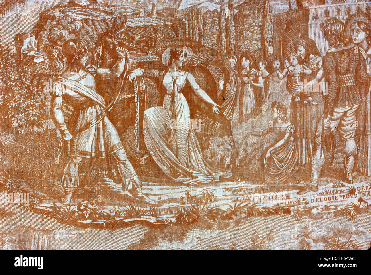 Départ d'Elodie pour Nancy, (Furnishing Fabric), Munster, c. 1822 ...