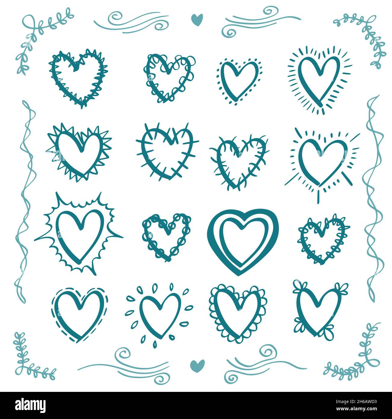 Cute hearts in different Stock Vector Images - Alamy