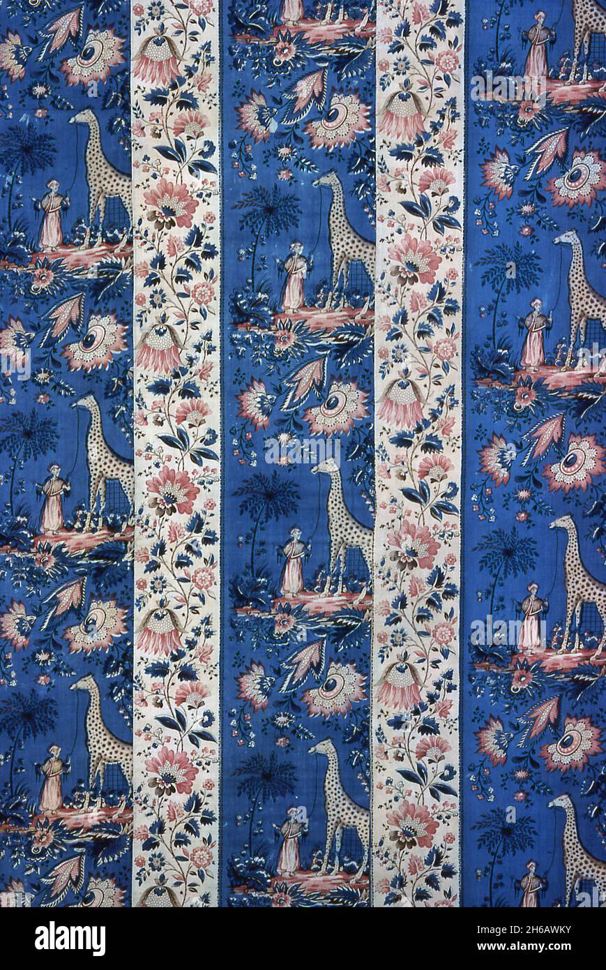 Panel (Furnishing Fabric), England, 1800/50. Floral stripes with ...