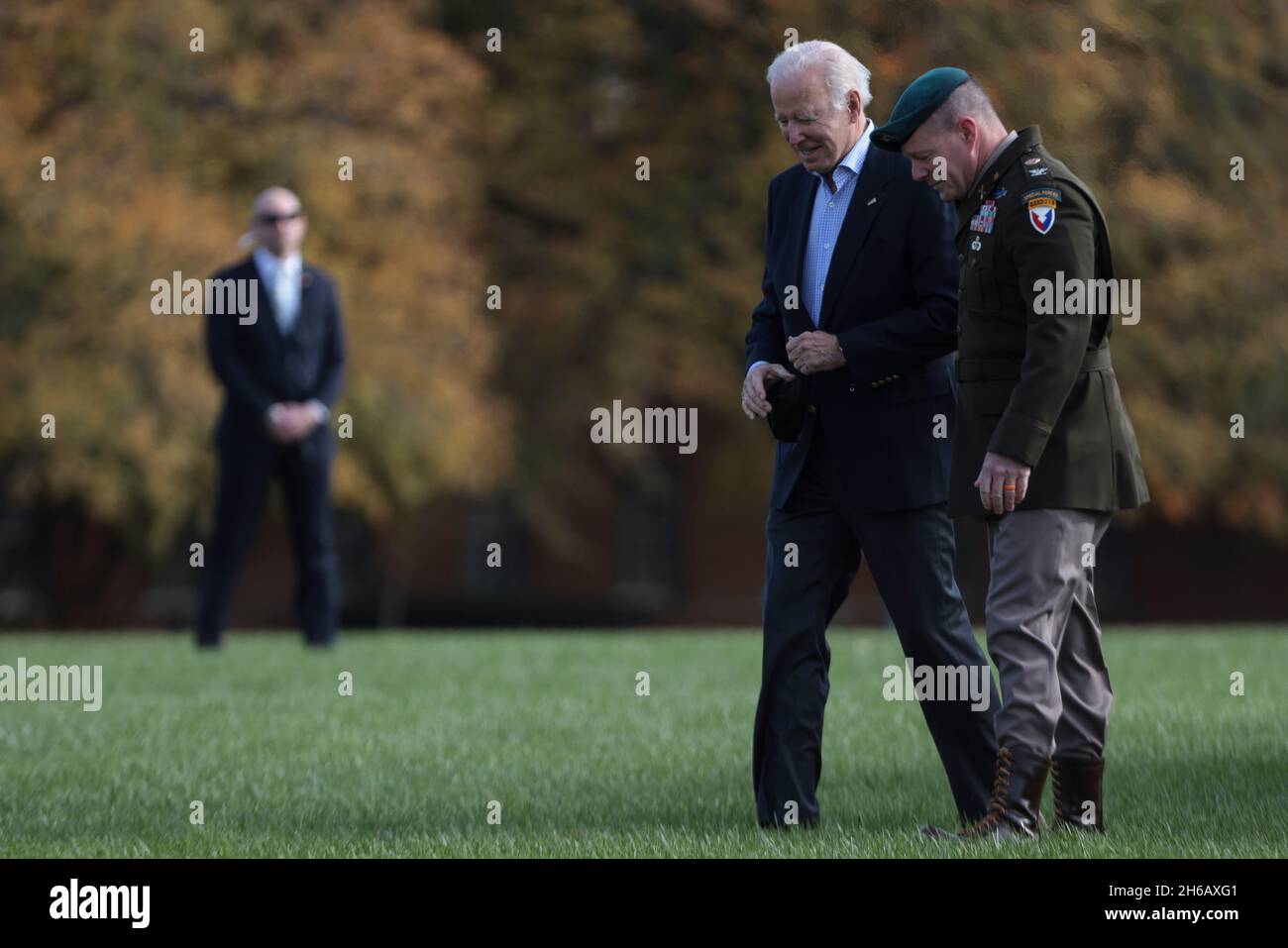 Washington, DC. 14th Nov, 2021. United States President Joe Biden, left ...