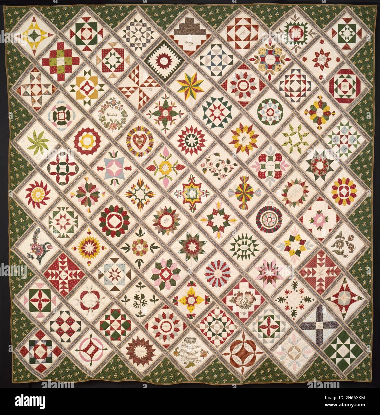 Friendship Quilt, New Jersey, 1842. Made for Ella Maria Deacon Stock ...