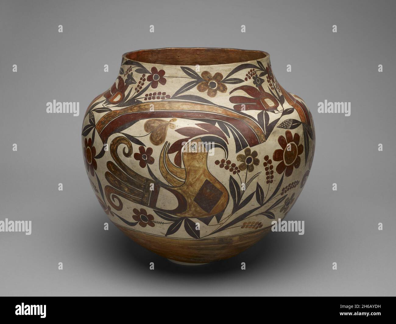 Polychrome Jar with Rainbow, Macaw, and Floral Motifs, 1880s Stock ...