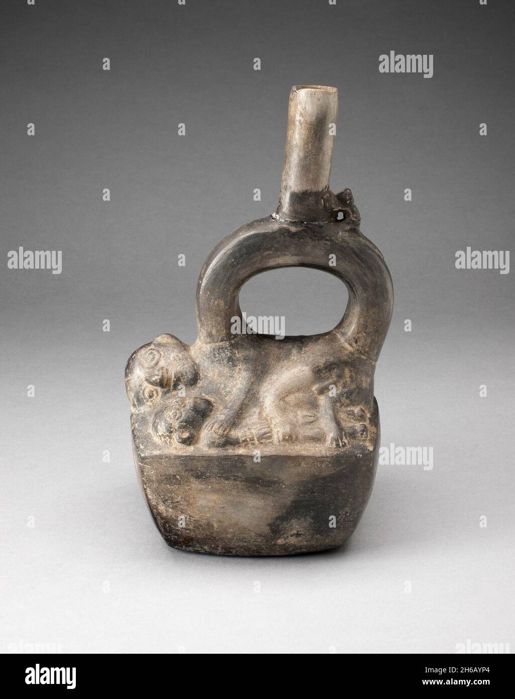 Stirrup Spout Vessel Depicting Reclining Figures, A.D. 1100/1470 Stock ...