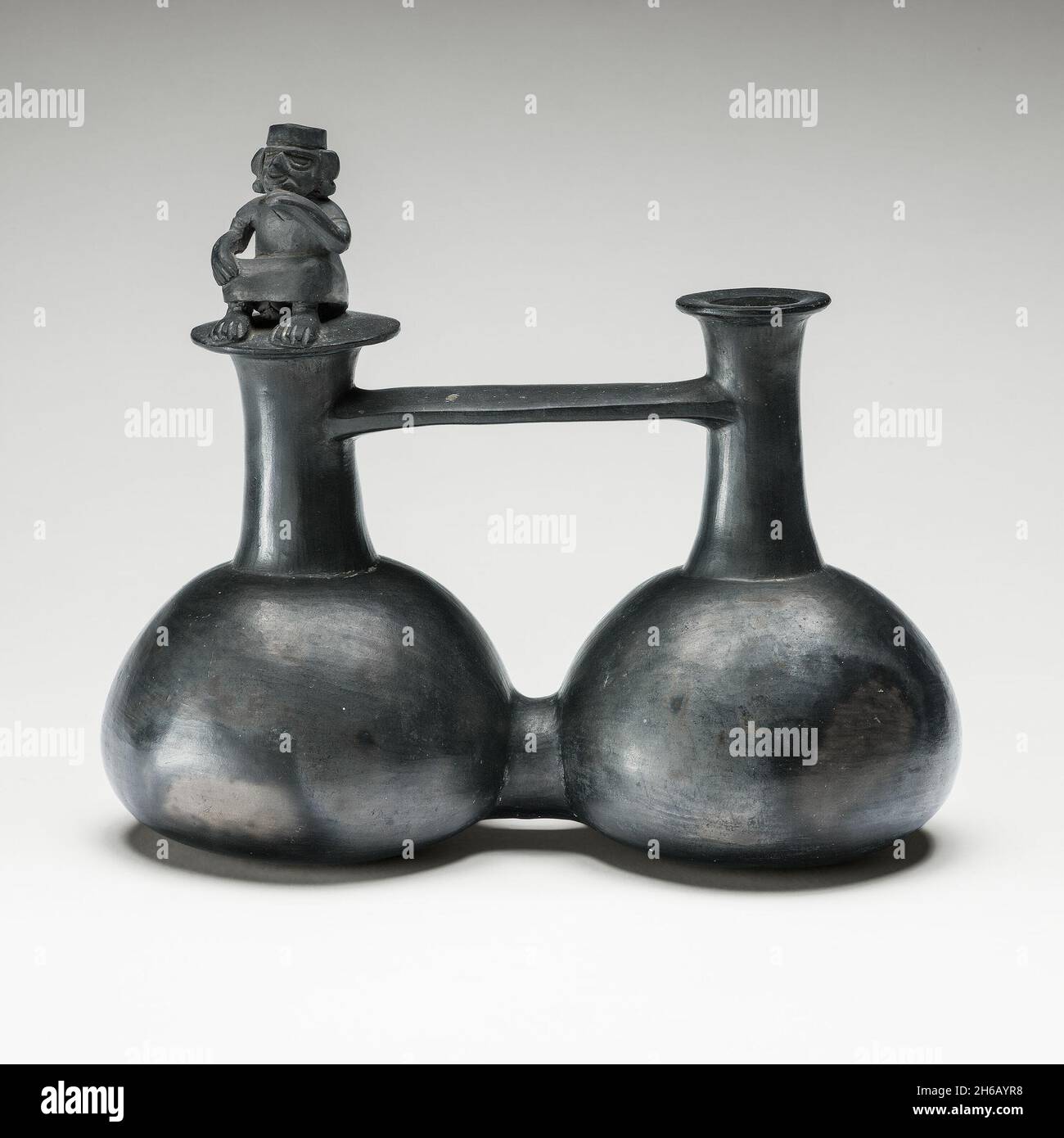 Double Vessel with a Seated Figure, A.D. 1200/1450 Stock Photo - Alamy