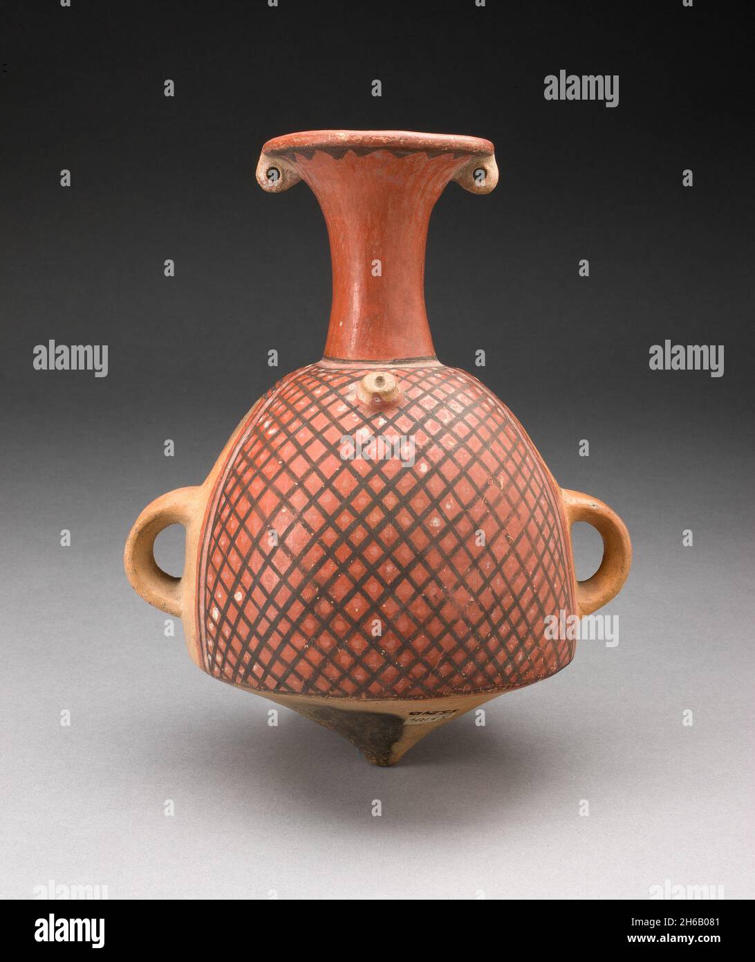 Vessel (Aryballos) with Textile Pattern and Spout Modeled as a Head, A ...