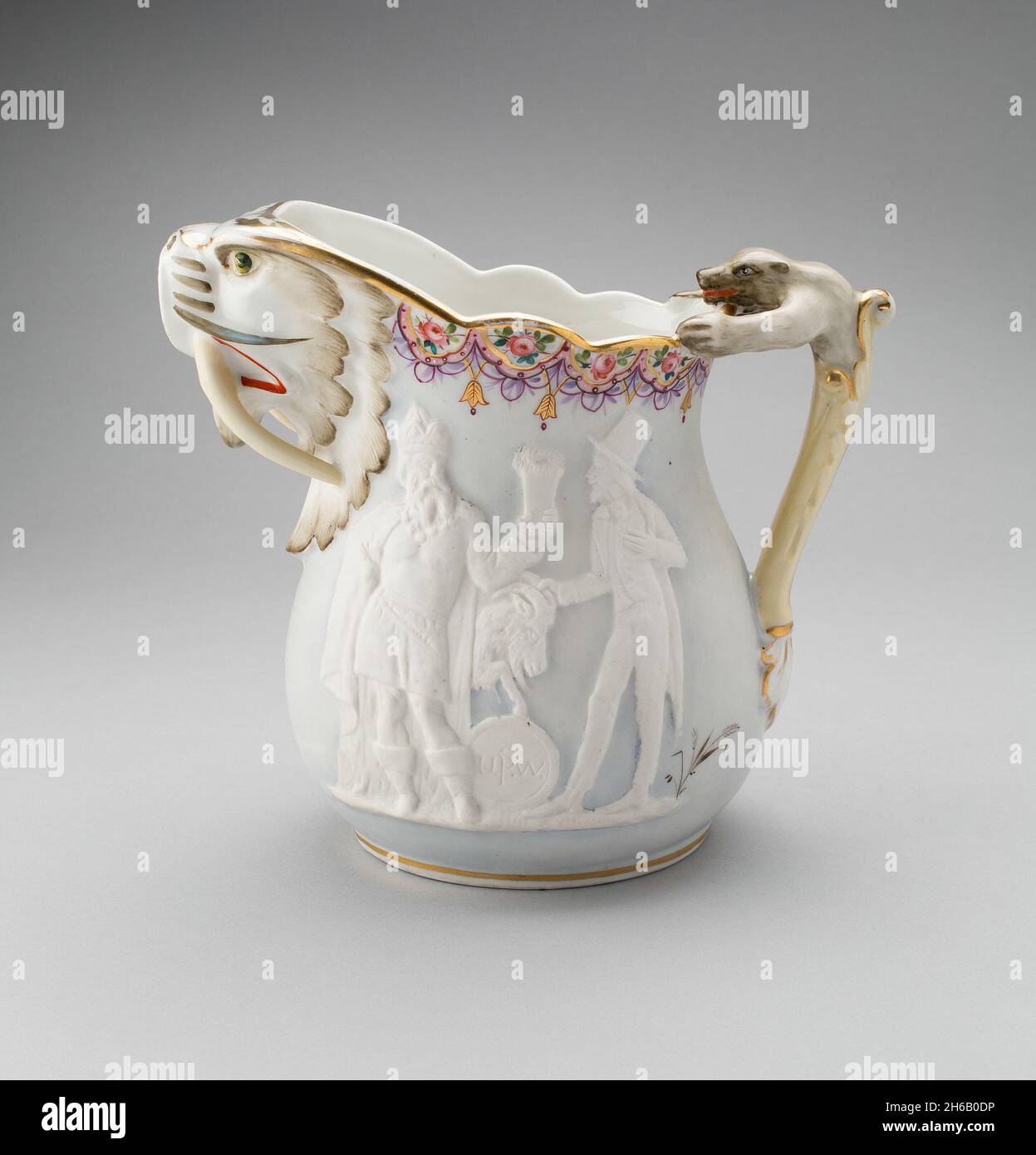 Bar Pitcher, c. 1880. Jug with bear-shaped handle and long-tusked ...
