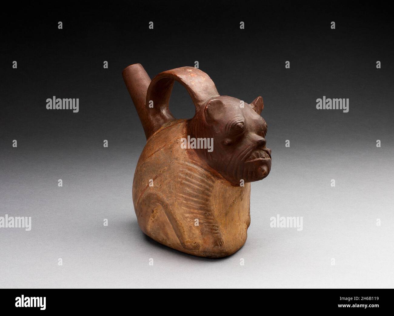 Single Spout Bottle in the form of a Animal with Lined Skin, A.D. 1000/ ...
