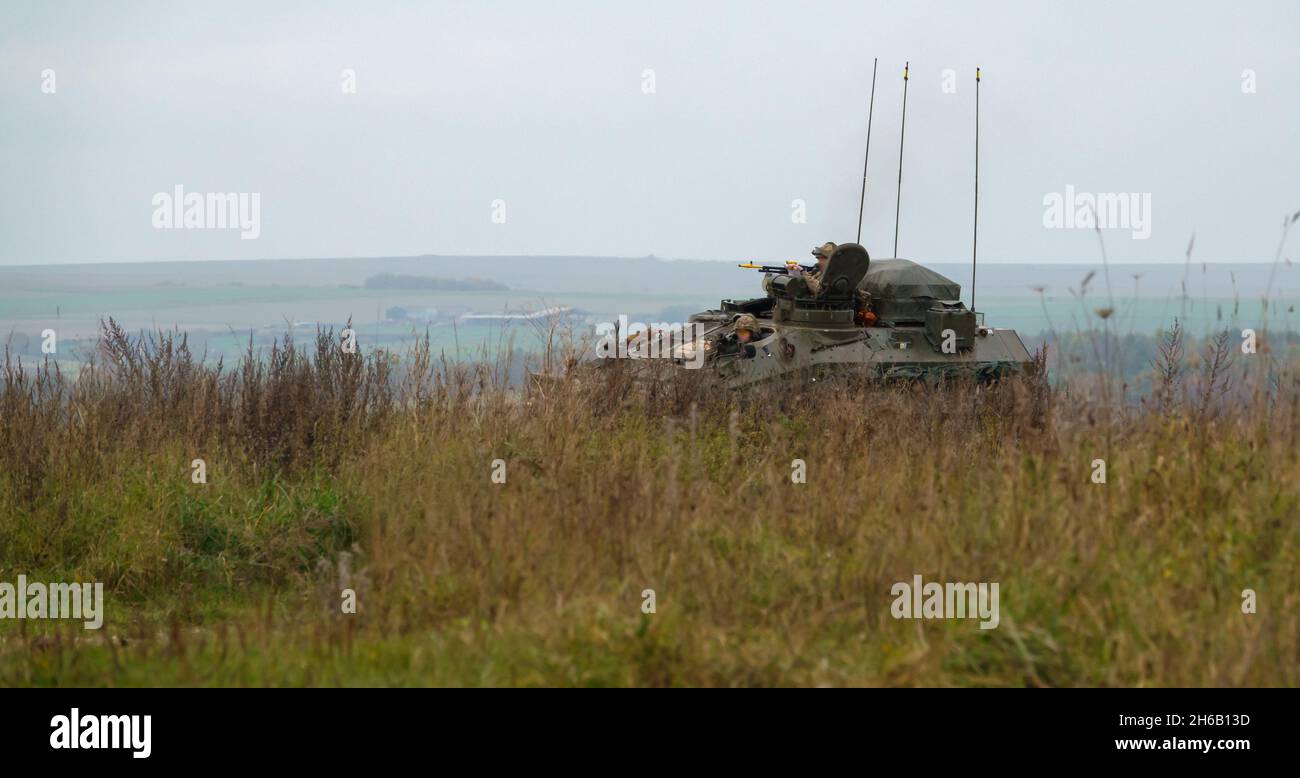 British army FV103 Spartan tracked armored reconnaissance vehicle in ...
