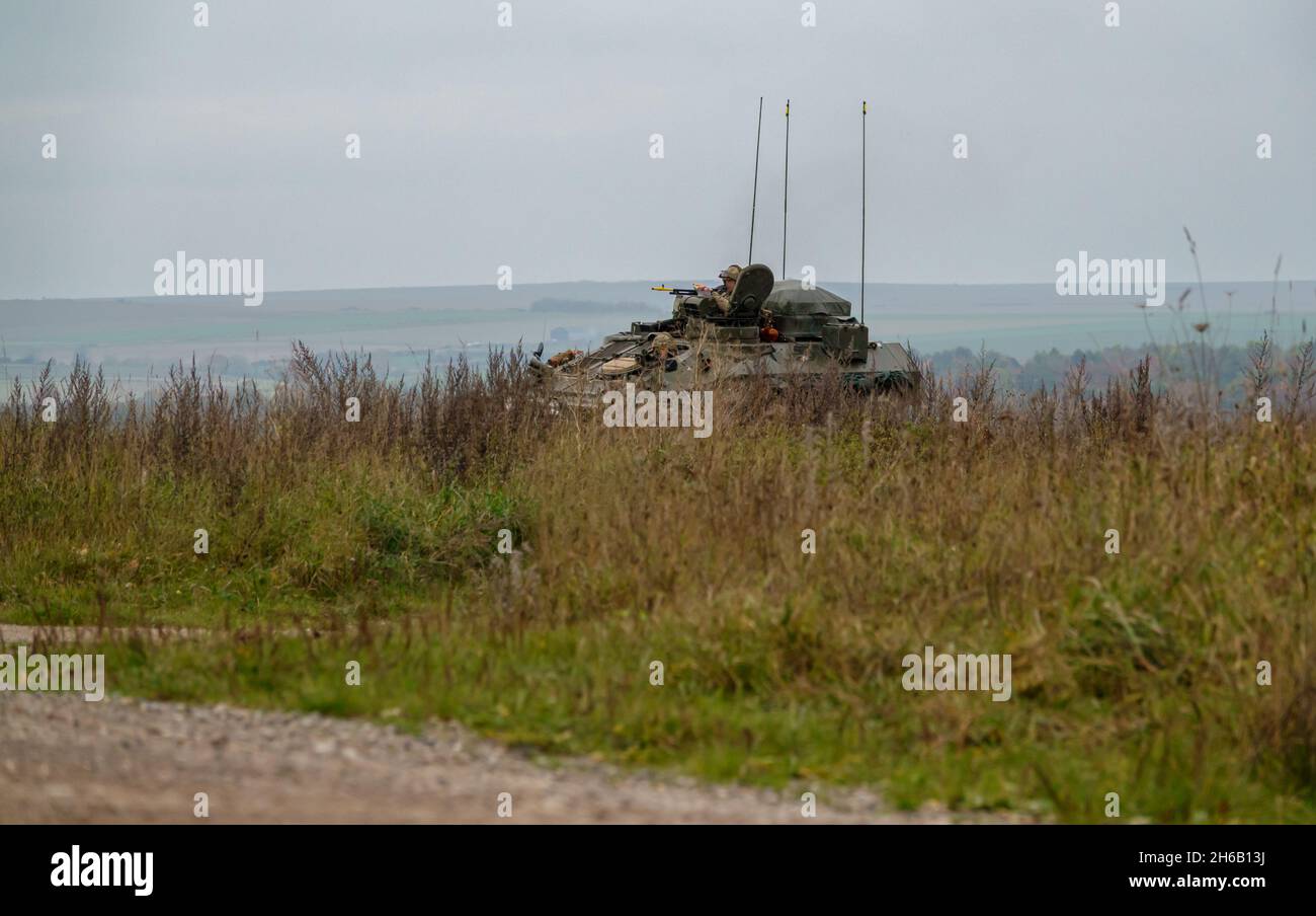 British army FV103 Spartan tracked armored reconnaissance vehicle in ...