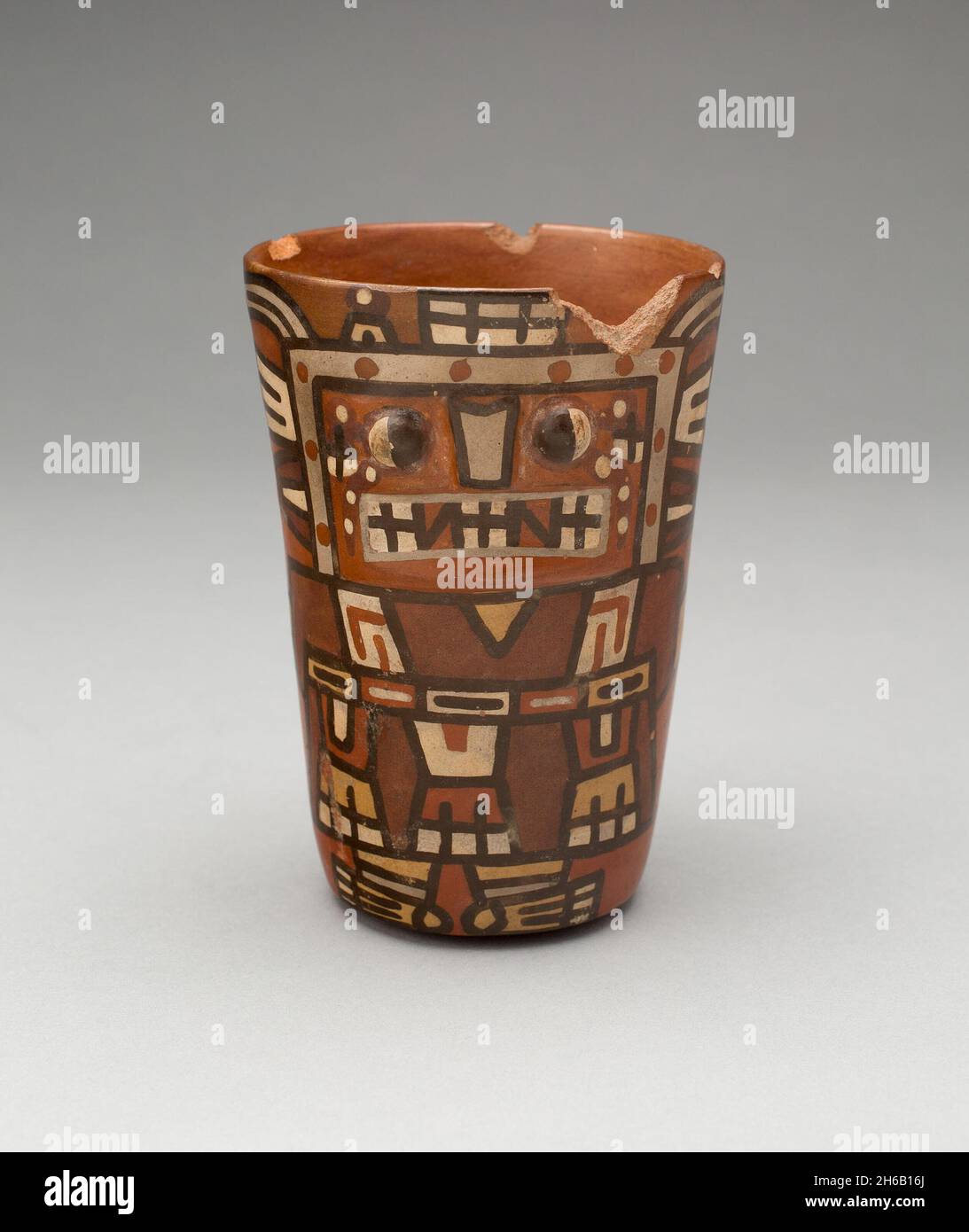 Drinking Cup (Kero) with an Abstracted Masked Figure, A.D. 600/1000 ...