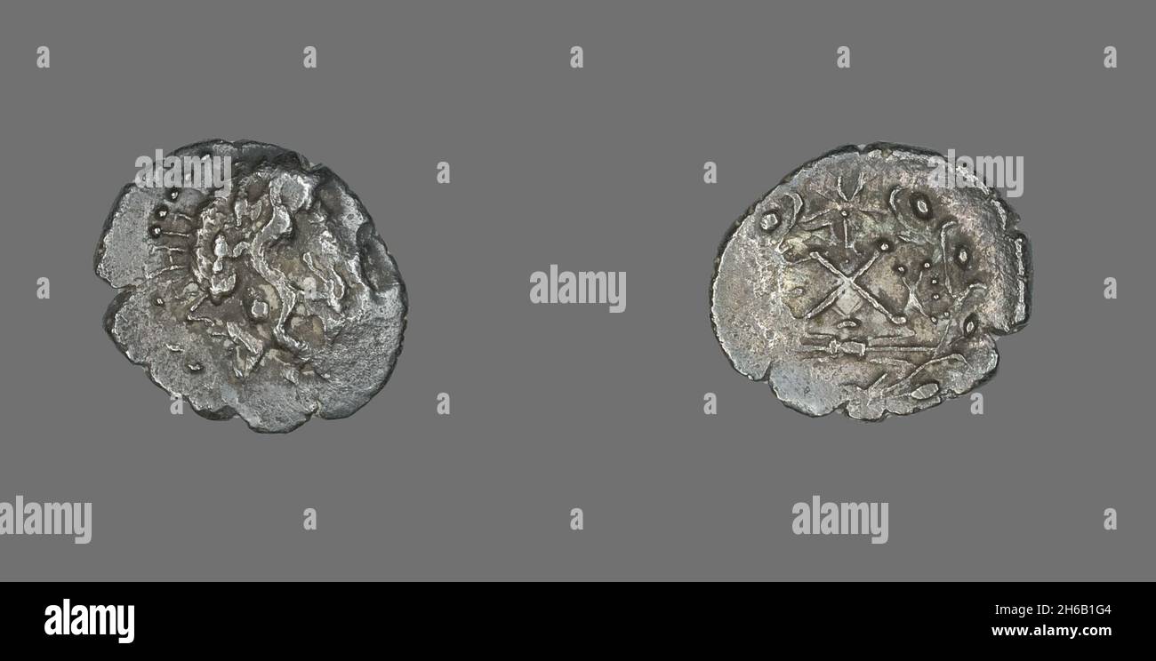 Hemidrachm (Coin) Depicting the God Zeus Amarios, 191-146 BCE Stock ...