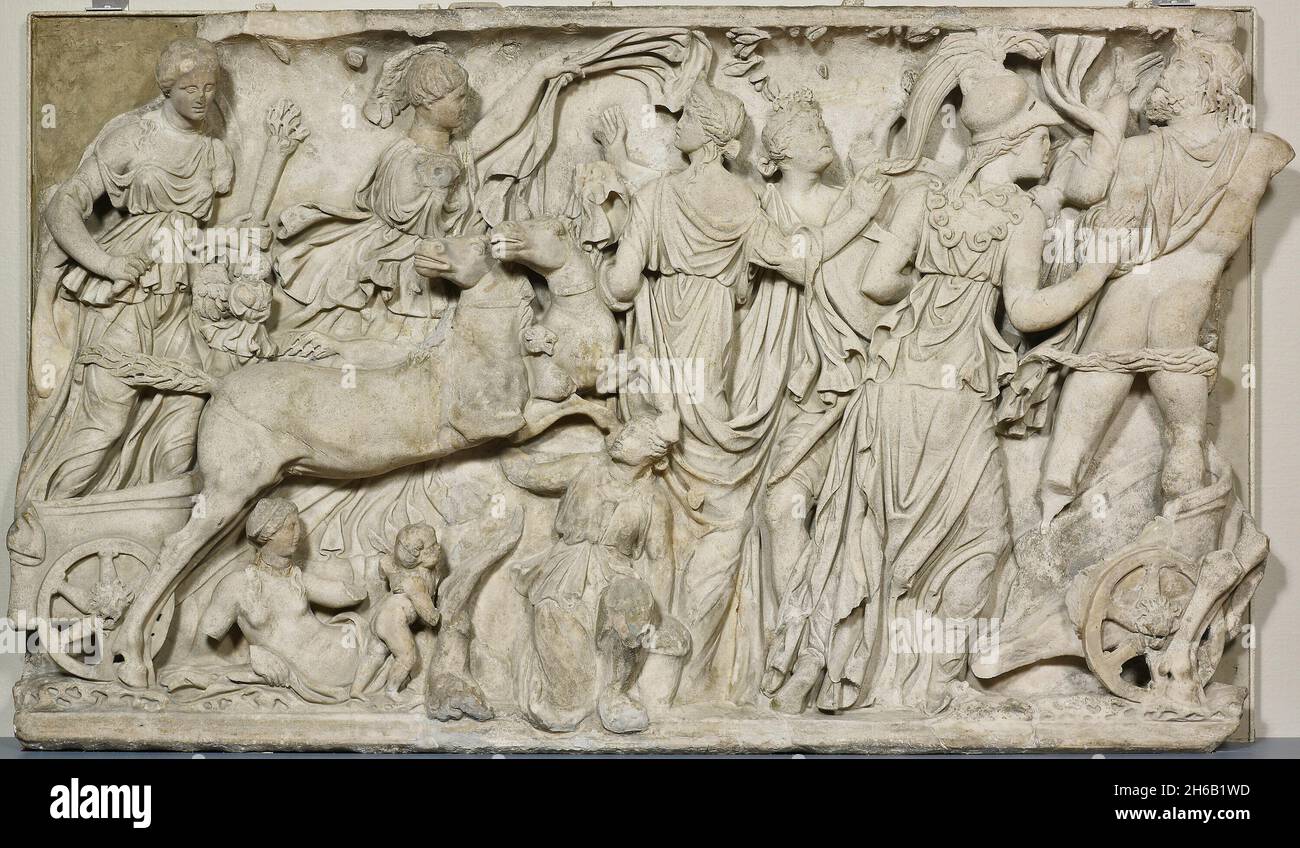 Panel from a Sarcophagus Depicting the Abduction of Persephone, 190-200 ...