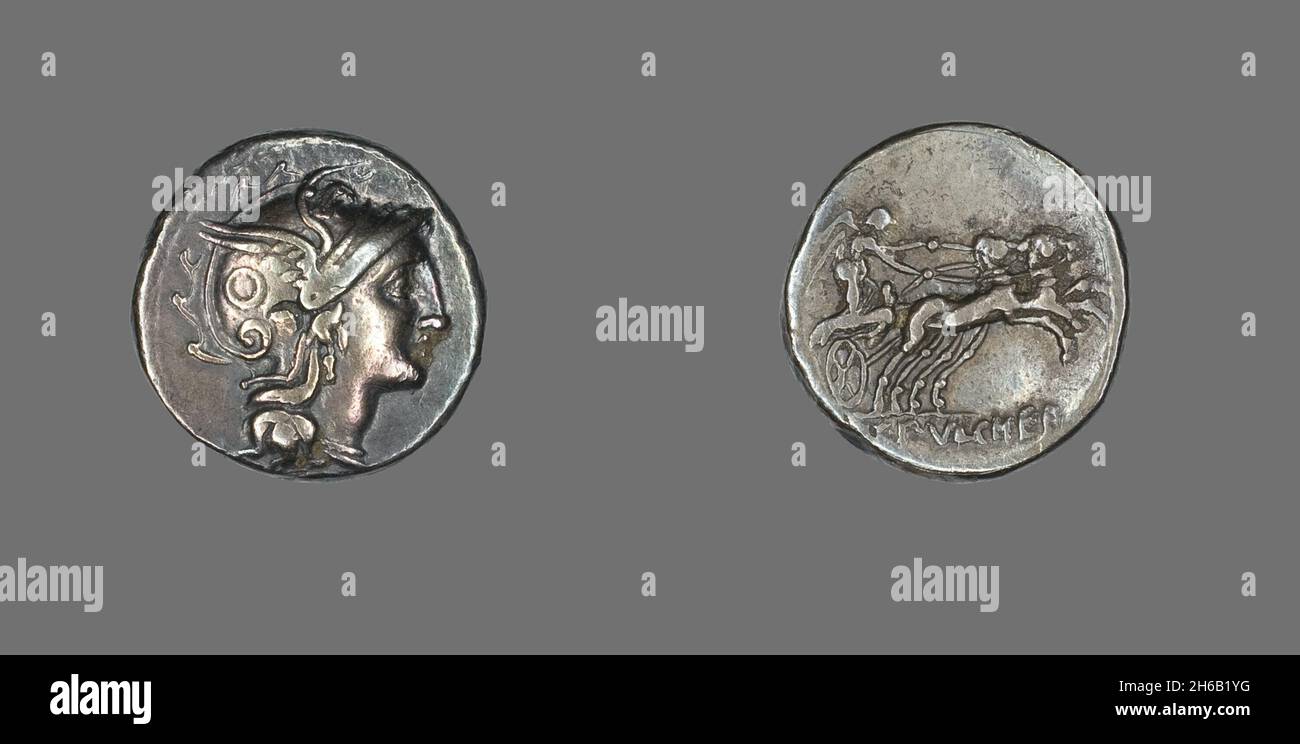 Denarius (Coin) Depicting the Goddess Roma, 110-109 BCE Stock Photo - Alamy