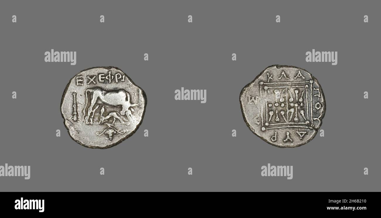 Coin Depicting Cow Suckling Calf, 229-100 BCE Stock Photo - Alamy