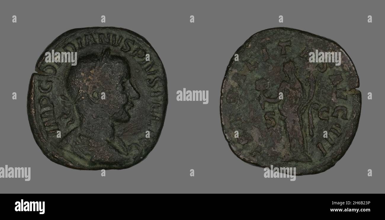 Sestertius (Coin) Portraying Emperor Gordianus, 238-244 Stock Photo - Alamy