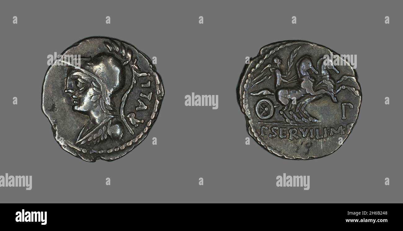 Denarius (Coin) Depicting the Goddess Minerva, 100 BCE Stock Photo - Alamy