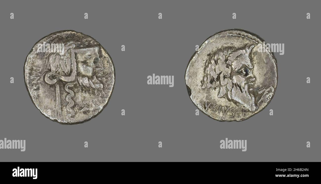 Denarius (Coin) Depicting the Satyr Silenus, 90 BCE Stock Photo - Alamy