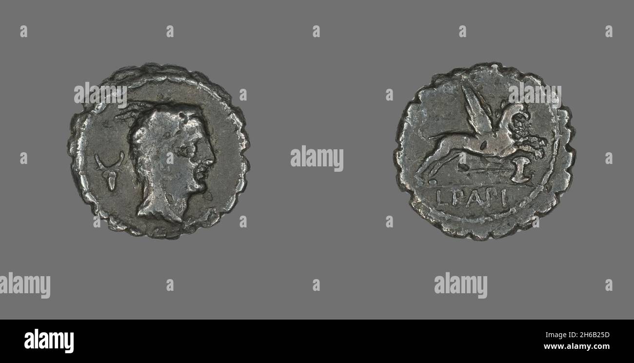 Denarius Serratus (Coin) Depicting the Goddess Juno Sospita, about 79 ...