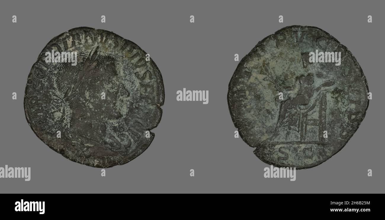 Sestertius (Coin) Portraying a Roman Emperor, 238-244 Stock Photo - Alamy