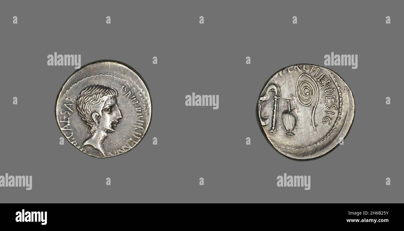 Denarius (Coin) Portraying Octavian, 36 BCE Stock Photo - Alamy
