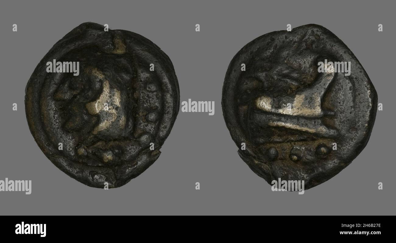 Quadrans (Coin) Depicting the Hero Hercules, 225-217 BCE Stock Photo ...