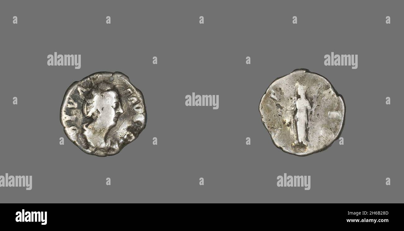 Denarius (Coin) Portraying Empress Faustina the Elder, 141 Stock Photo ...