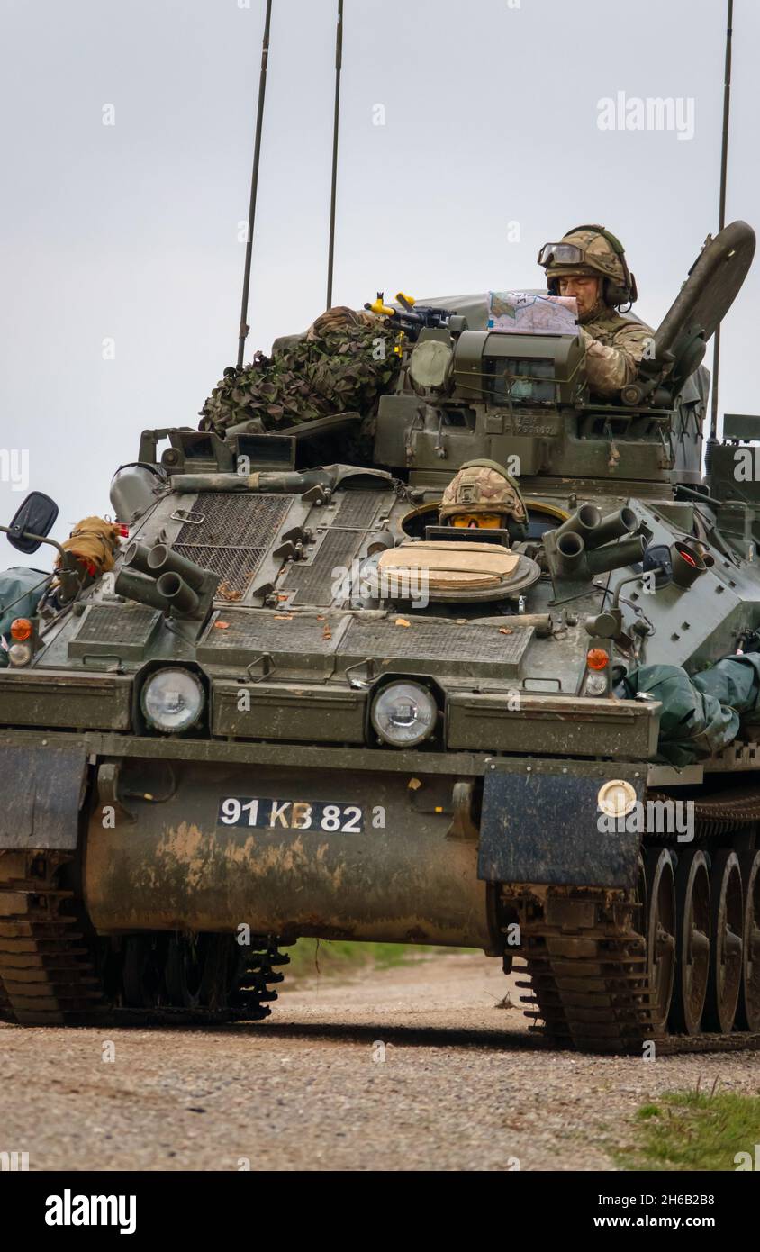 British army FV103 Spartan tracked armored reconnaissance vehicle in ...