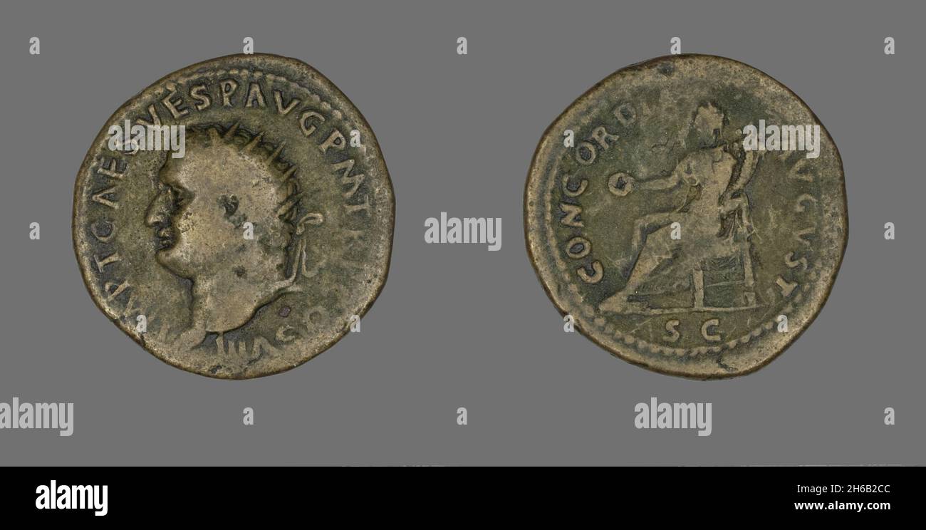 Dupondius (Coin) Portraying Emperor Vespasian, 69-79 Stock Photo - Alamy