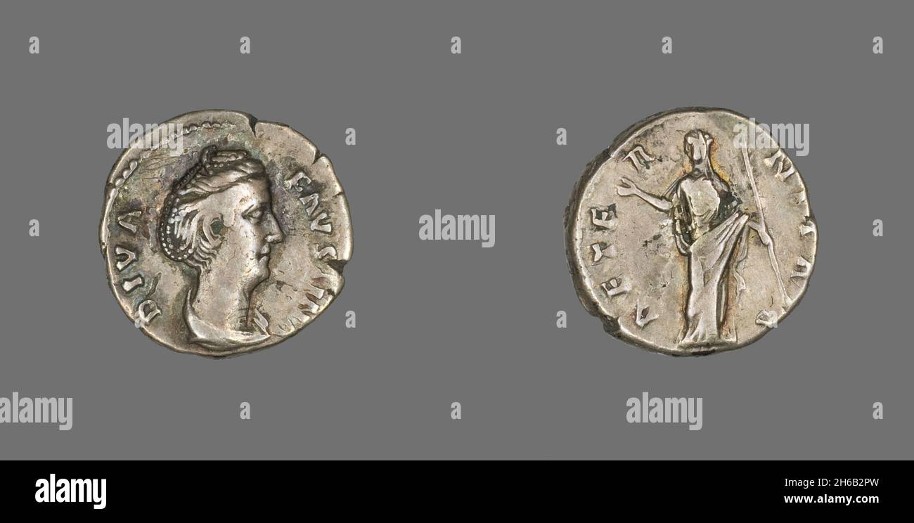 Denarius (Coin) Portraying Empress Faustina the Elder, after 141 Stock ...