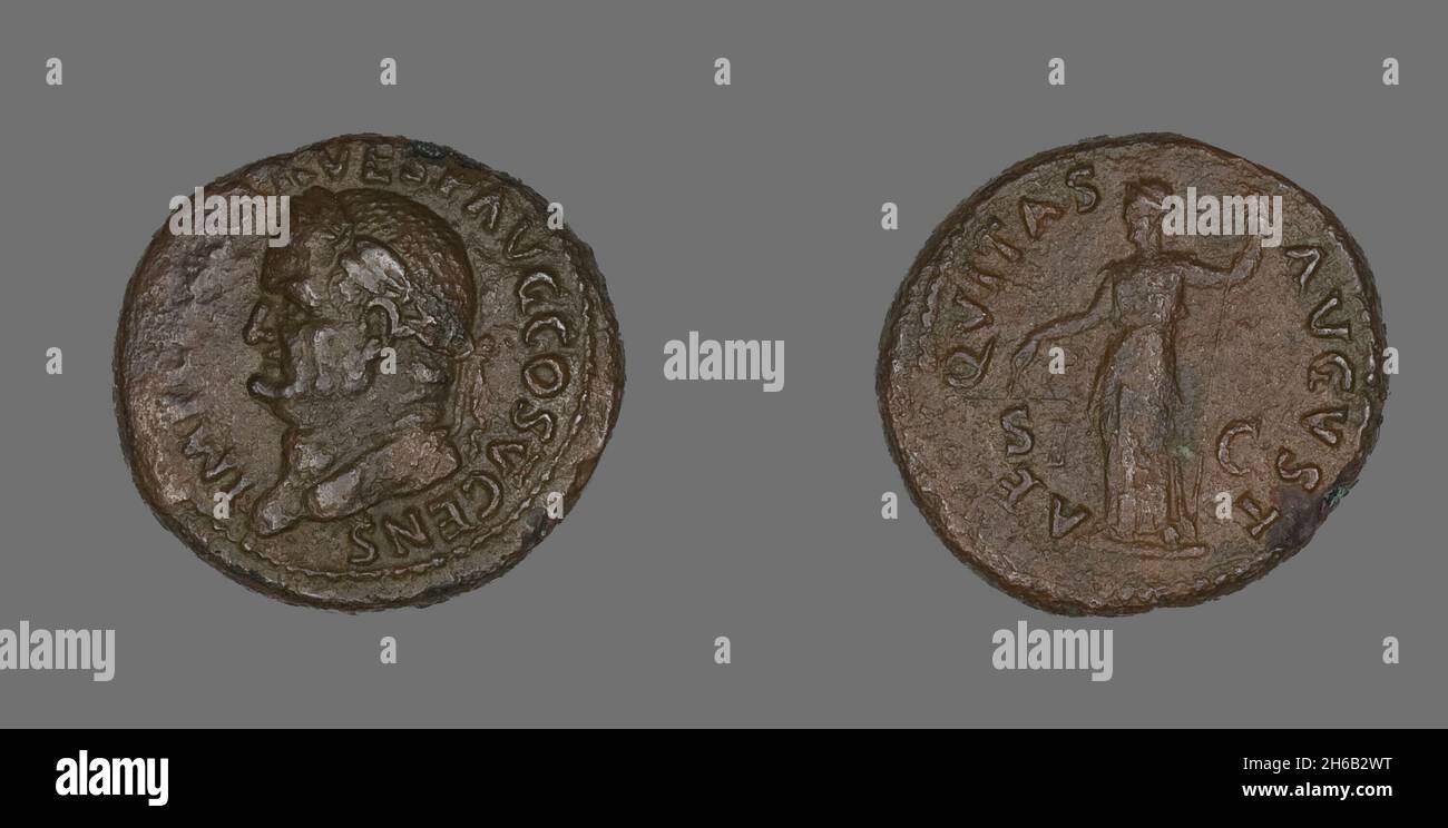 As (Coin) Portraying Emperor Vespasian, 74 Stock Photo - Alamy