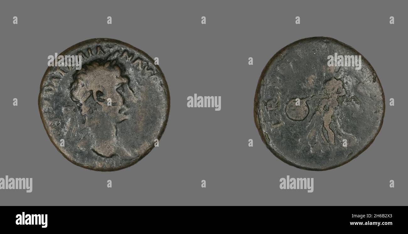 As (Coin) Portraying Emperor Trajan, 98-100 Stock Photo - Alamy