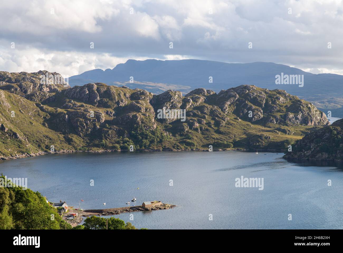 UK, Scotland, Wester Ross, Ross and Cromarty, Lower Diabaig village and ...