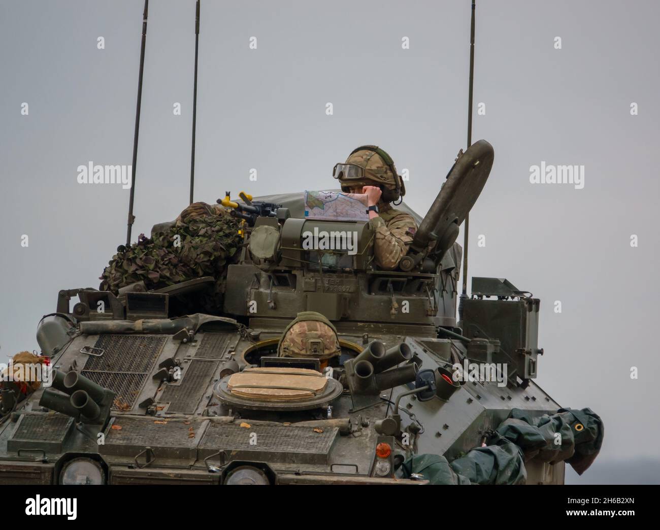 British army FV103 Spartan tracked armored reconnaissance vehicle in ...
